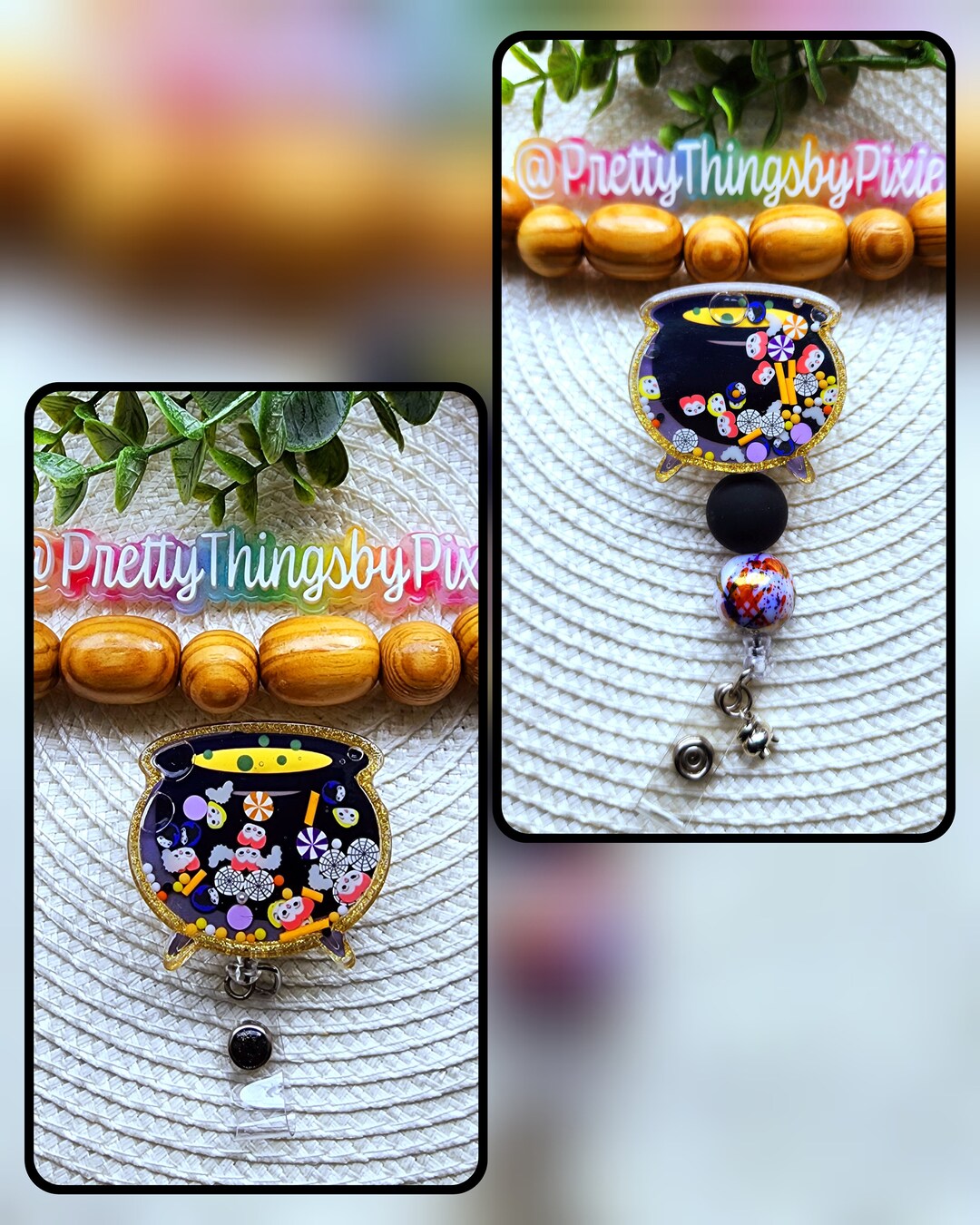 Witches Brew Cauldron Shaker/ Sisters Reel Shaker/witches Badge Reel ...