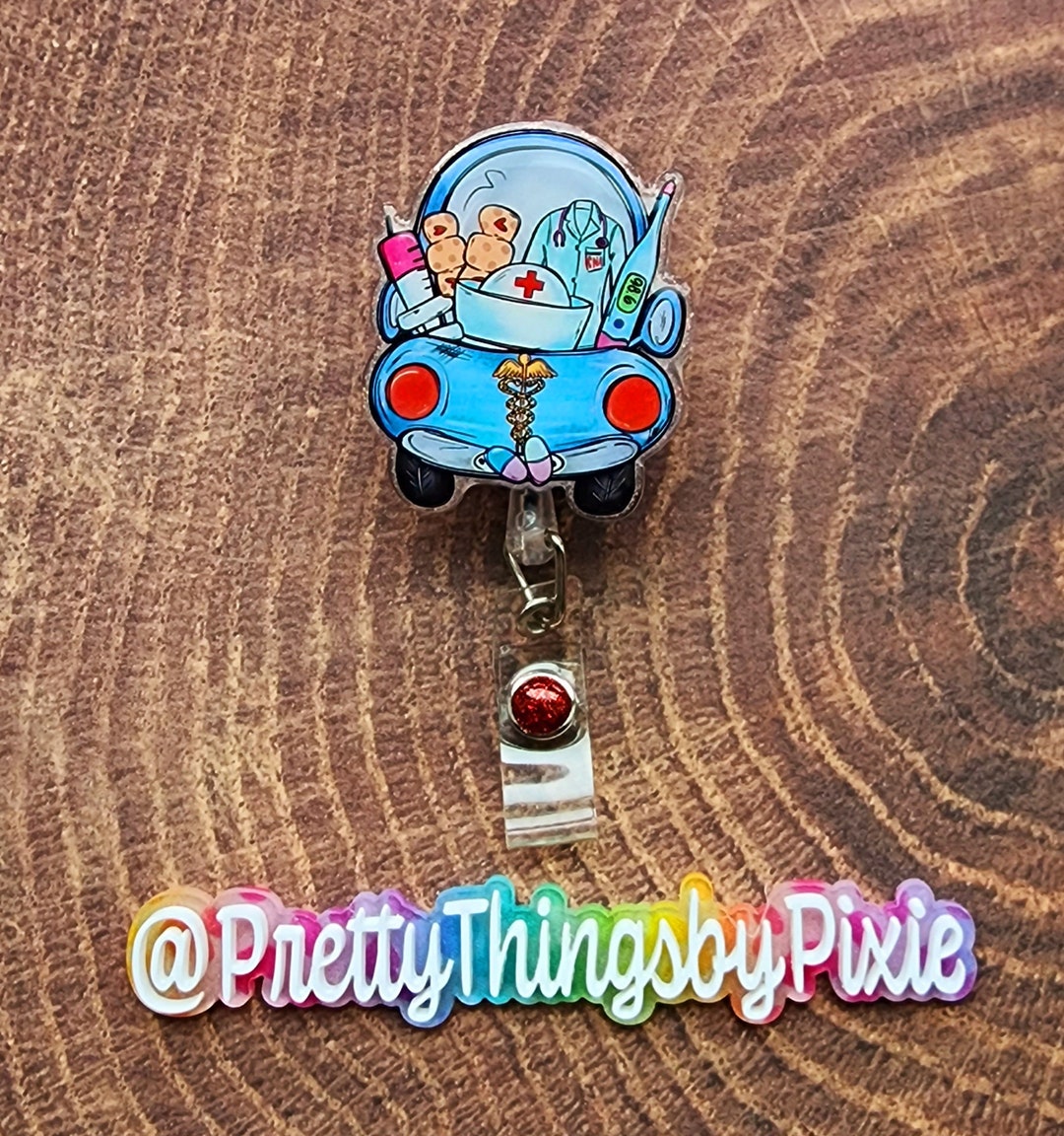 Nurse Ambulance Truck Badge Reel, Medical ID Holder, Nursing Student ...