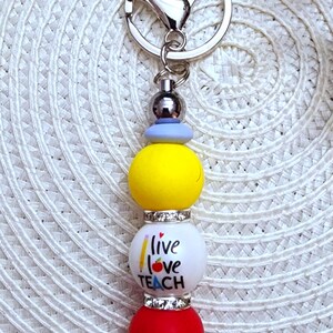 Live Love Teach Lanyard/teacher Lanyard/school Lanyard/beaded Lanyard ...