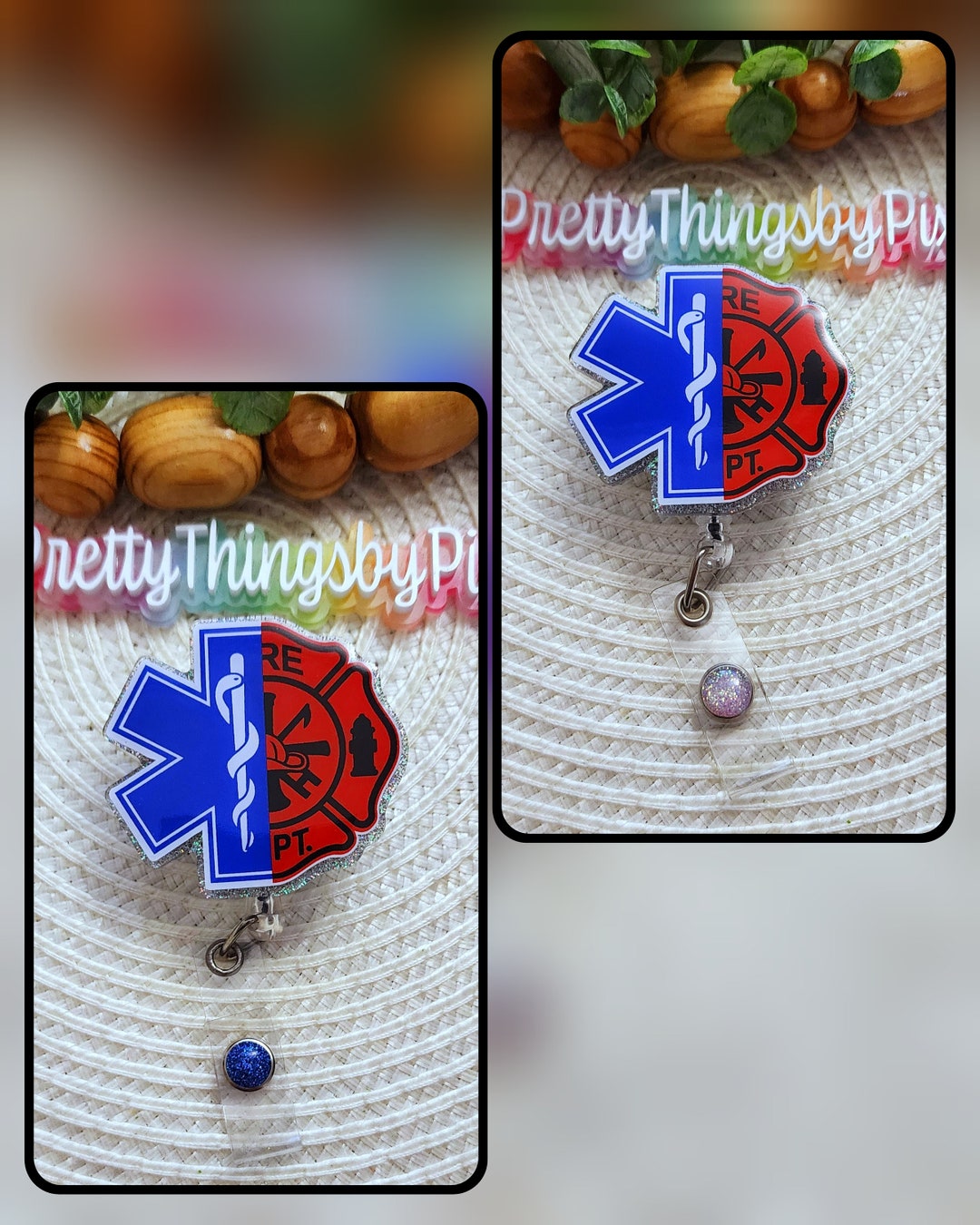 EMS Badge Reel/fire Paramedic Badge Reel/firefighter/paramedic/ems/id ...