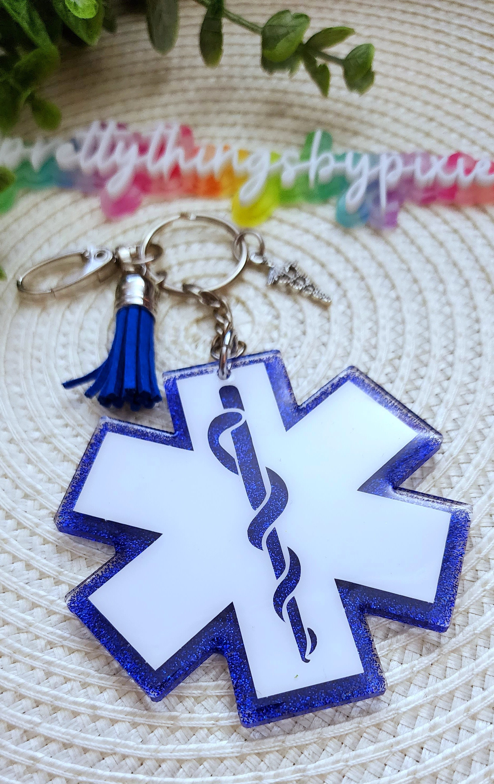 EMS Keychain, Star of Life Keychain, Paramedic, EMT, EMS, Star of Life ...