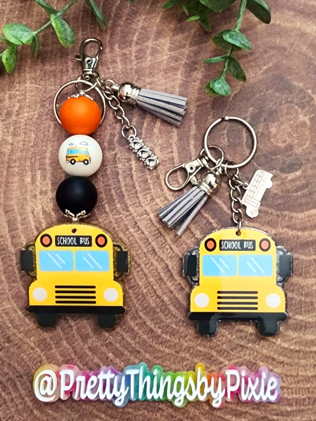School Bus Front Keychain, Bus Driver Key Chain, School, School Bus ...