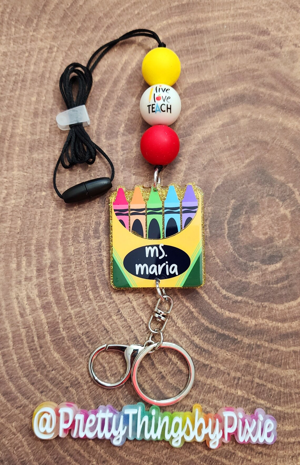 Personalized Crayon Box Lanyard Teacher Lanyard School - Etsy