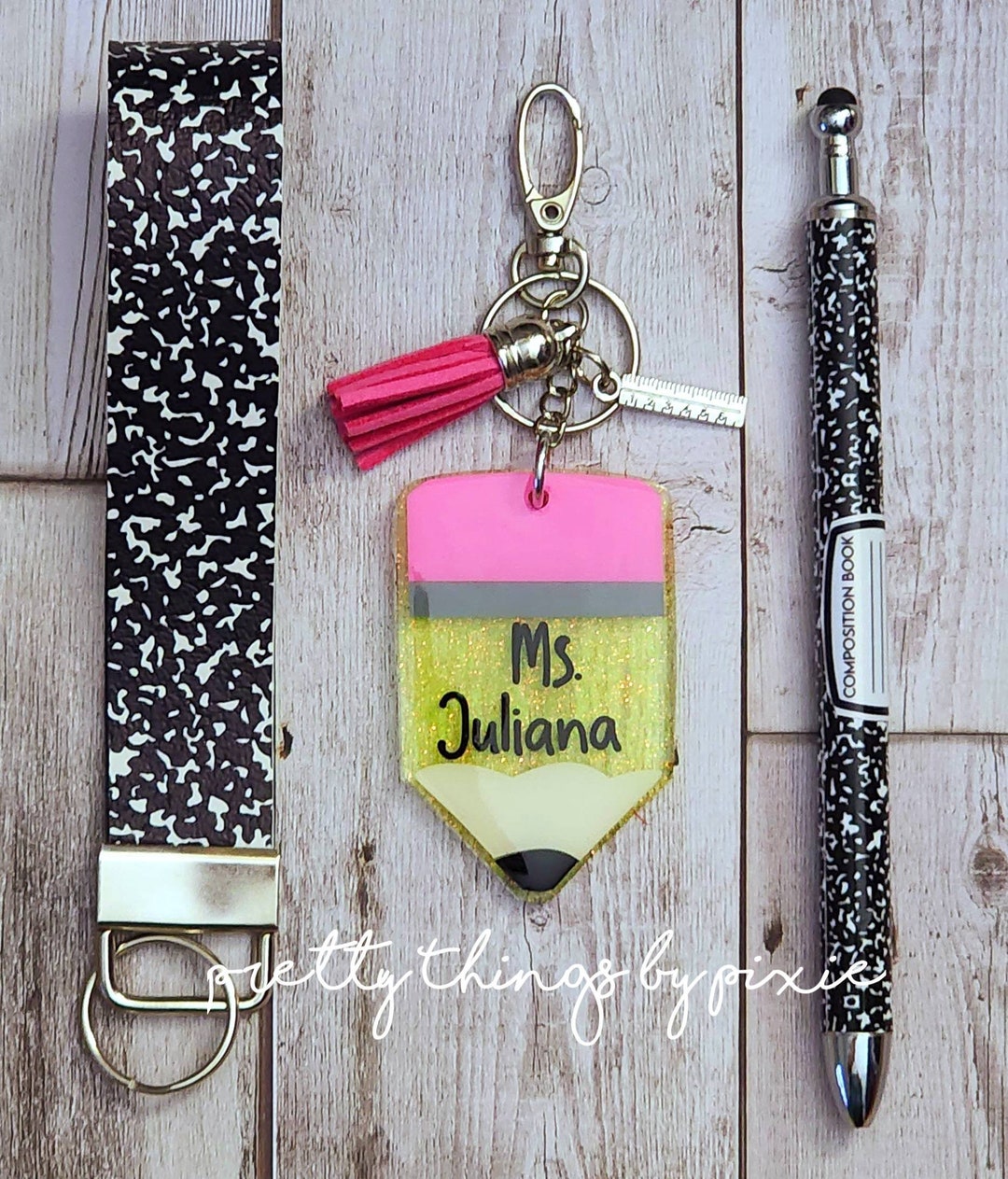 Personalized Pencil Teacher Keychain | Teacher Gift Idea | Teacher ...