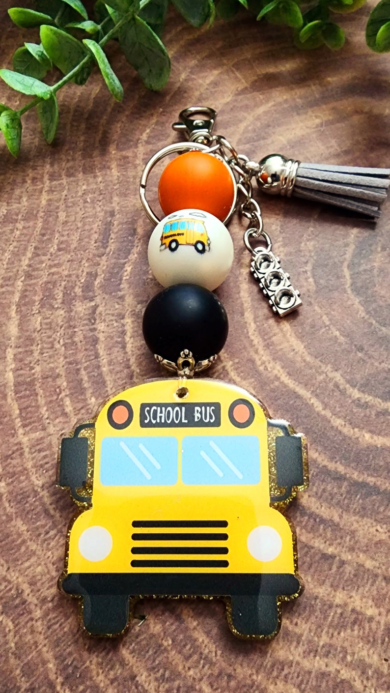 School Bus Front Keychain Bus Driver Key Chain School - Etsy