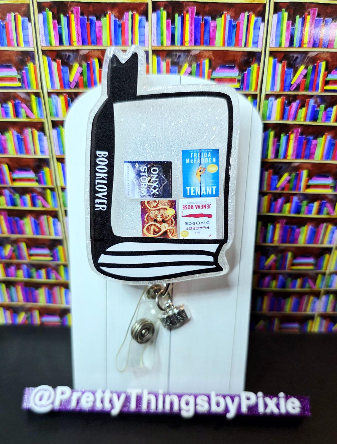 Bookworm Badge Reel, Favorite Book Badge Reel, Reader Lover, Book Lover ...