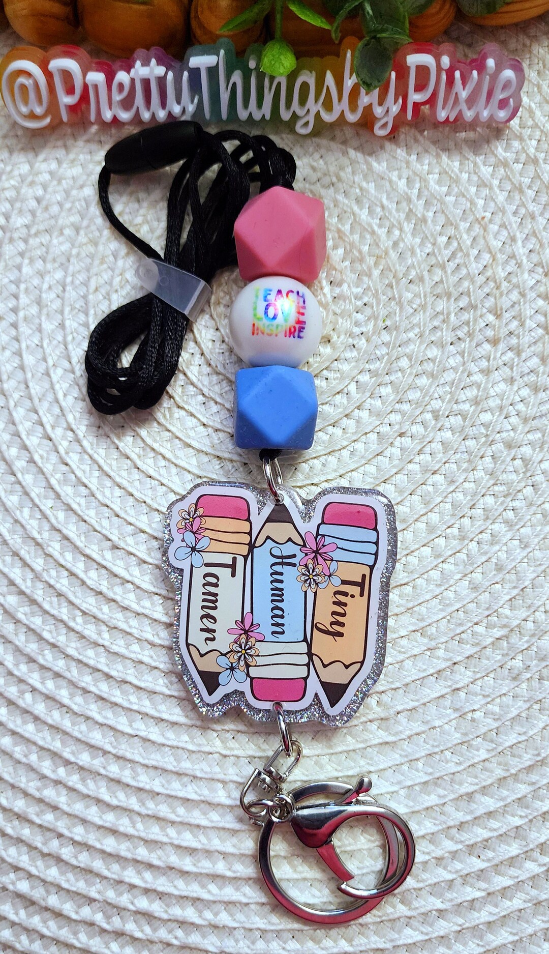 Pencil Lanyard, Teacher Lanyard, School Lanyard, Tiny Human Tamer ...