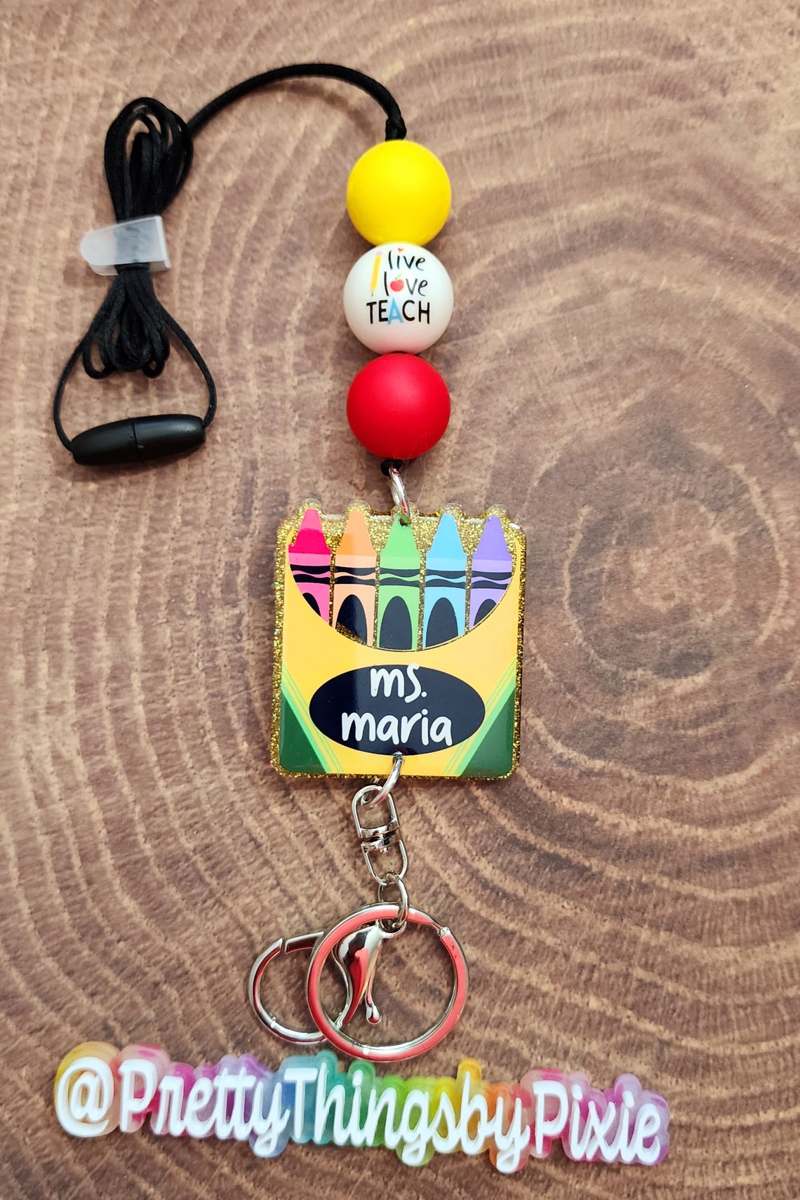 Personalized Crayon Box Lanyard Teacher Lanyard School - Etsy