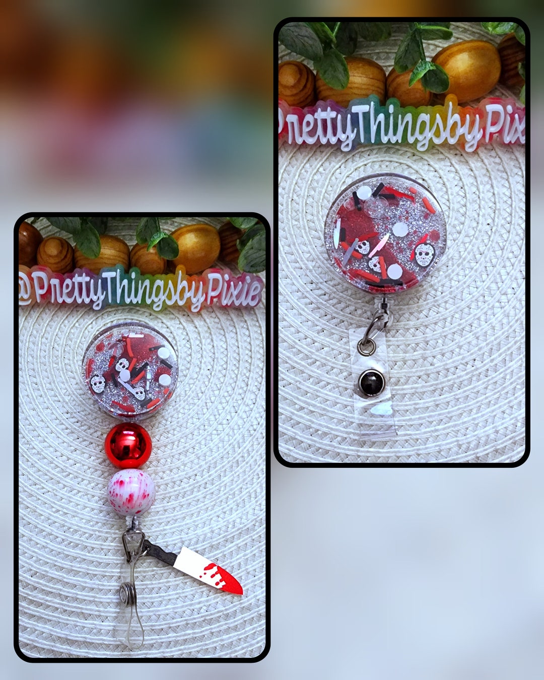 Halloween Badge Reel Spooky Badge Holder Jason Horror Badge Clip ...