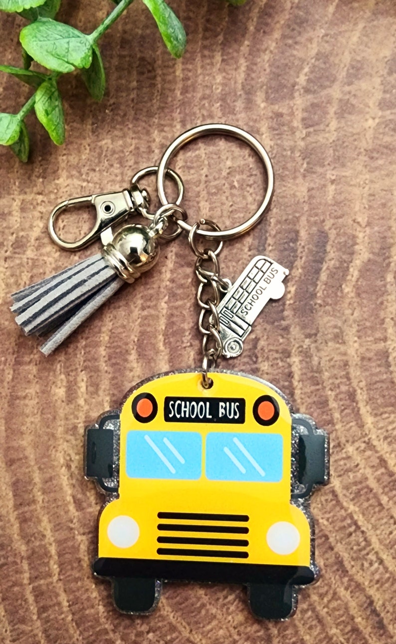 School Bus Front Keychain Bus Driver Key Chain School - Etsy