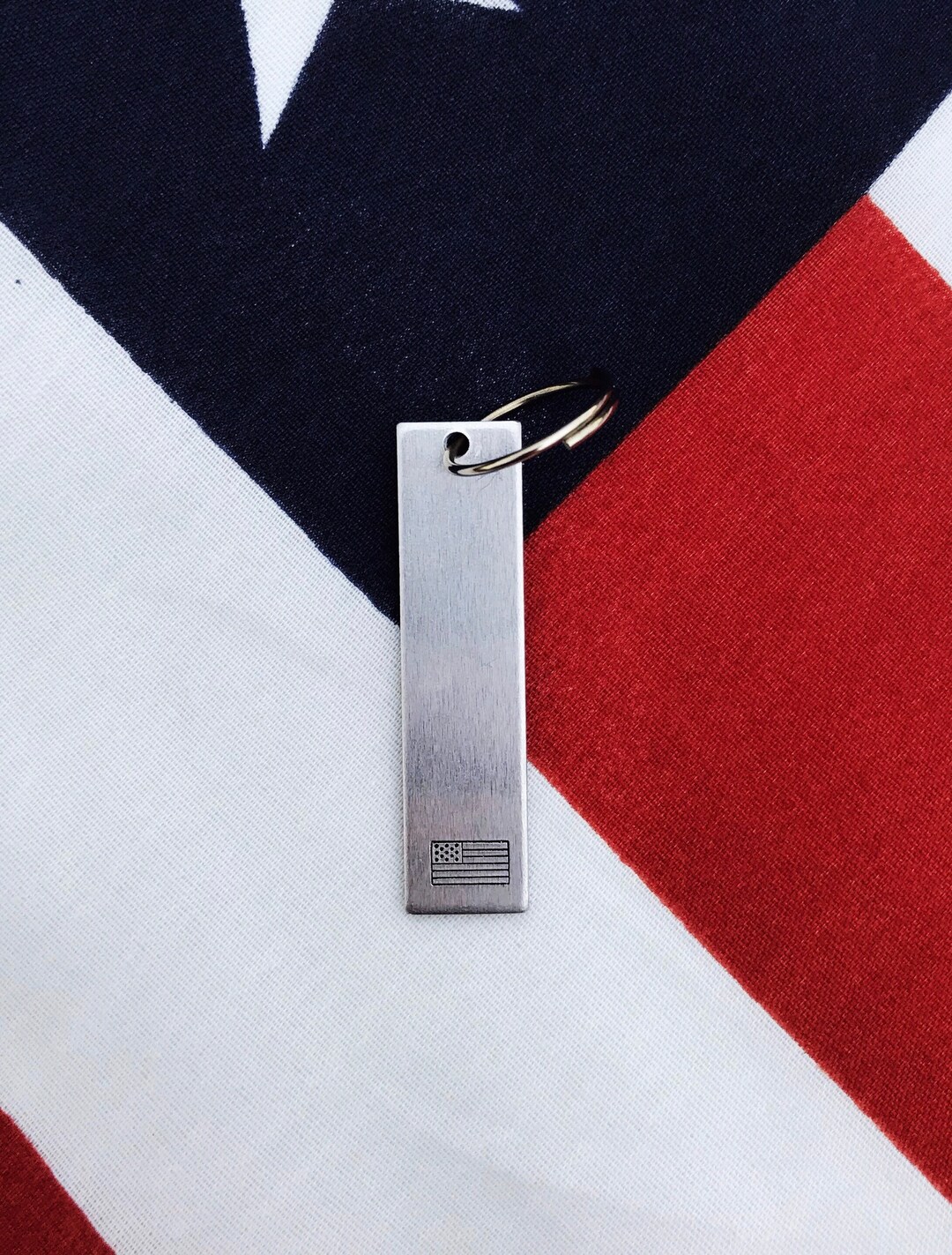 American Flag Keychain // Hand Stamped Key Tag // USA Keychain ...
