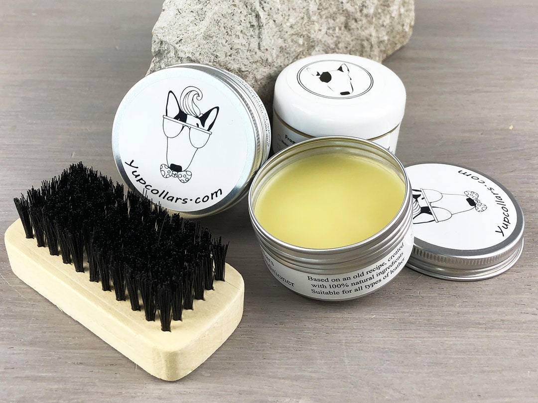 Set Leather Conditioner and Brush, Natural Ingredients, Handmade in ...