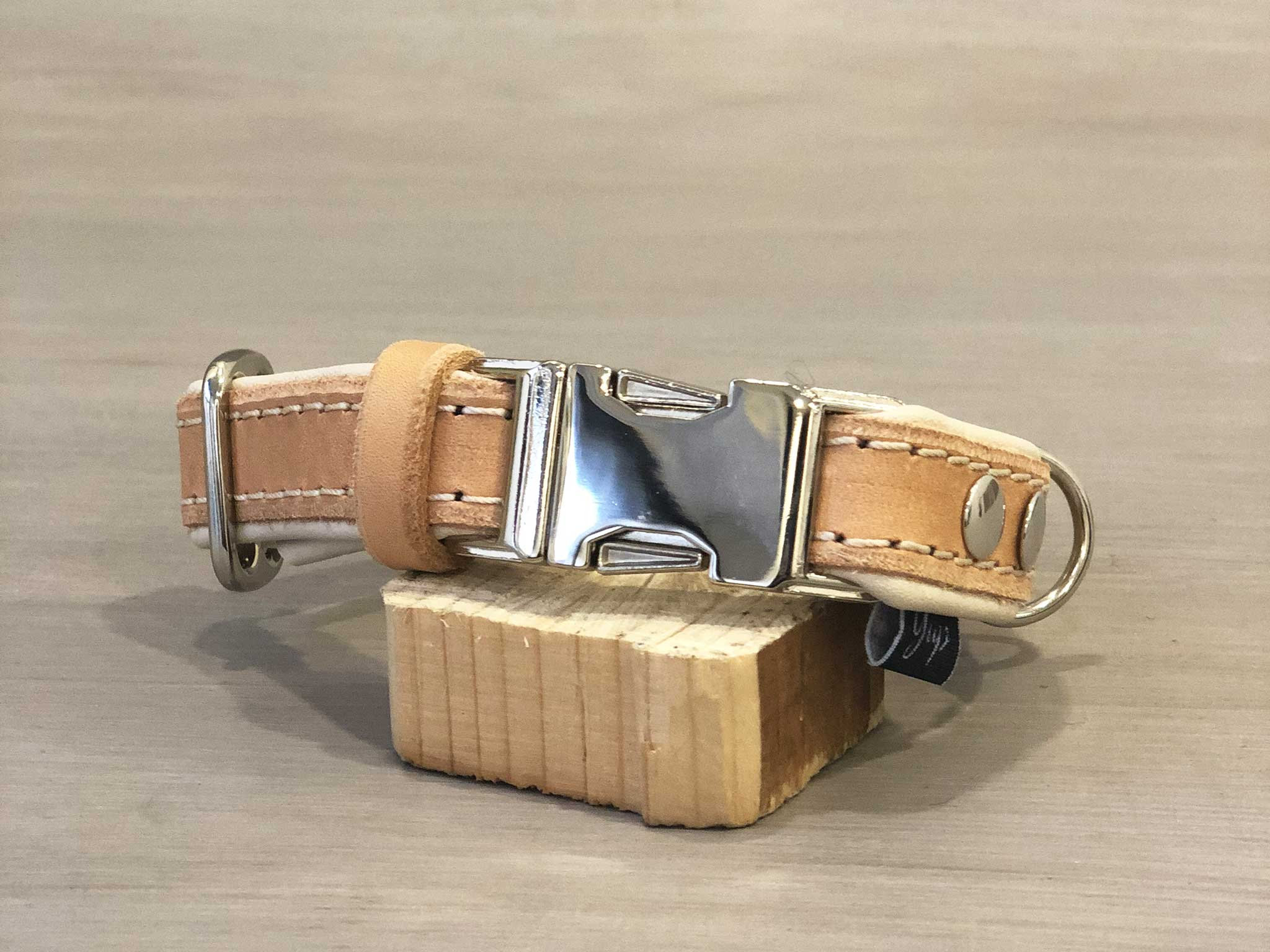 Padded Red Leather Quick Release Dog Collar with Silver | Etsy