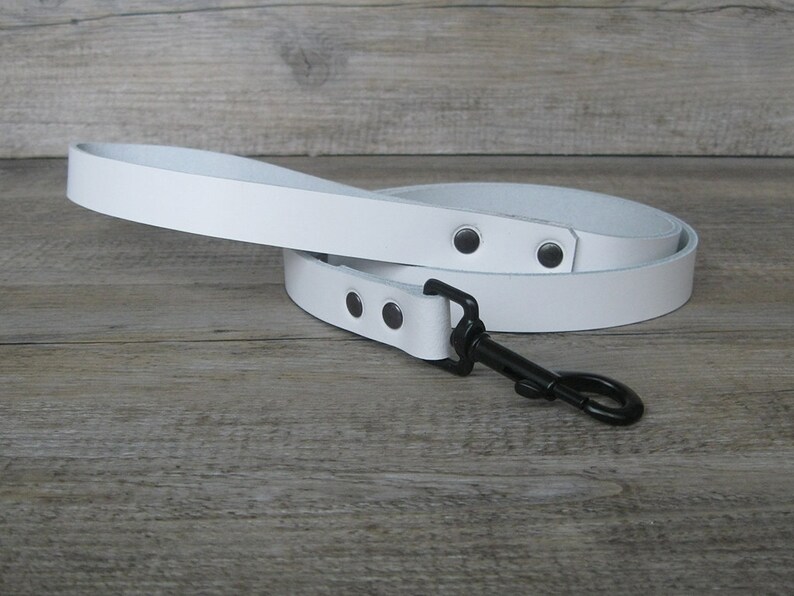 White Leather Dog Leash Pet Leash Custom Dog Leash Handmade | Etsy