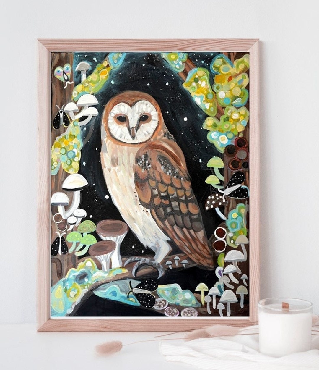 Magic Owl Art, Night Owl, Barn Owl Art Witchy Art, Magical Art, Owl ...