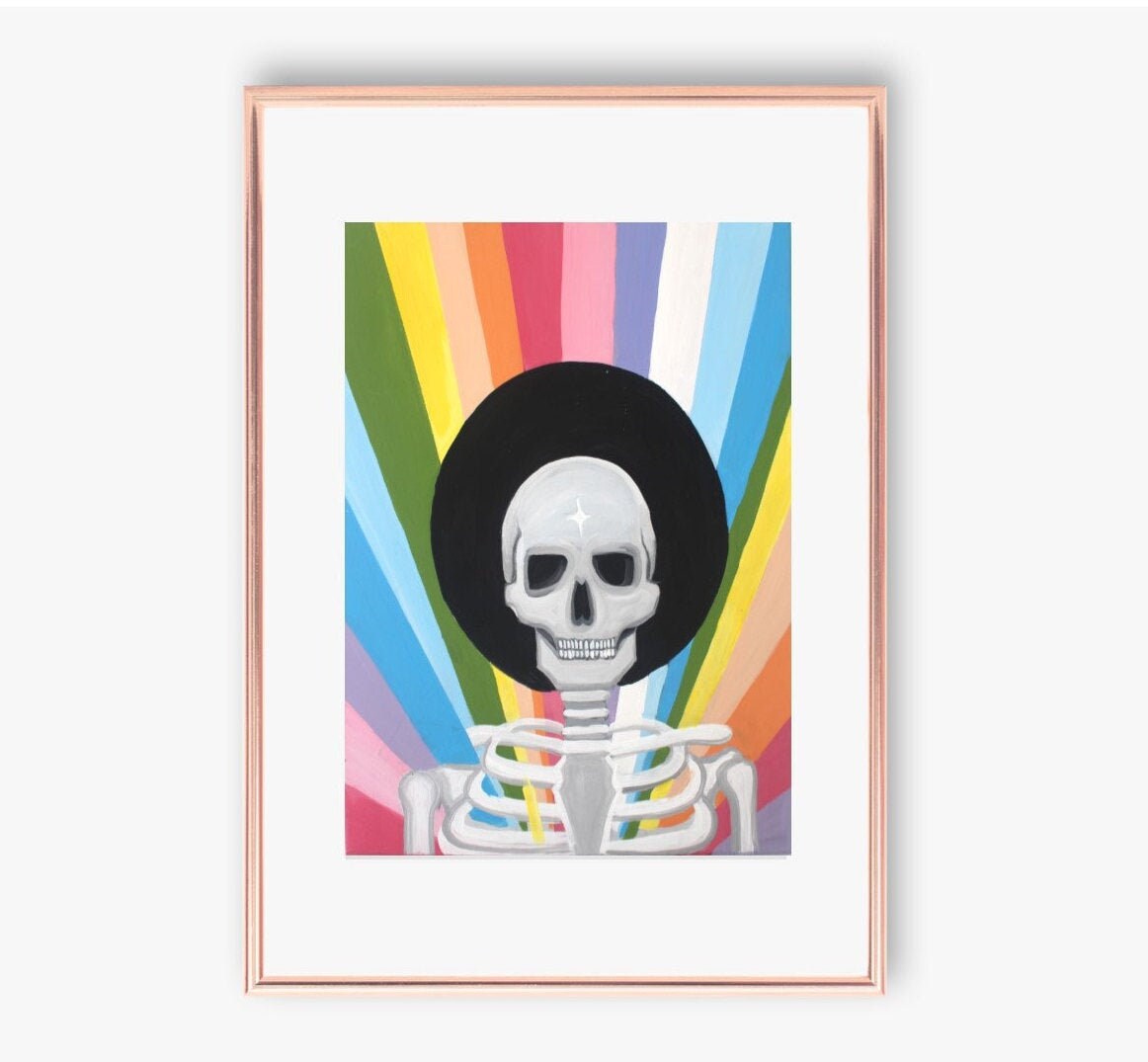 Rainbow Skull Print Rainbow Art Skull Art Rainbow Burst - Etsy New Zealand