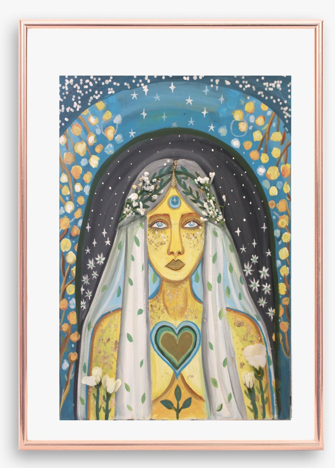 Golden Heart Goddess Art Goddess Print Goddess Painting - Etsy Canada
