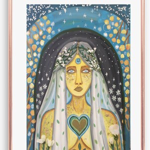 Golden Heart, Goddess Art, Goddess Print, Goddess Painting, Boho Decor ...