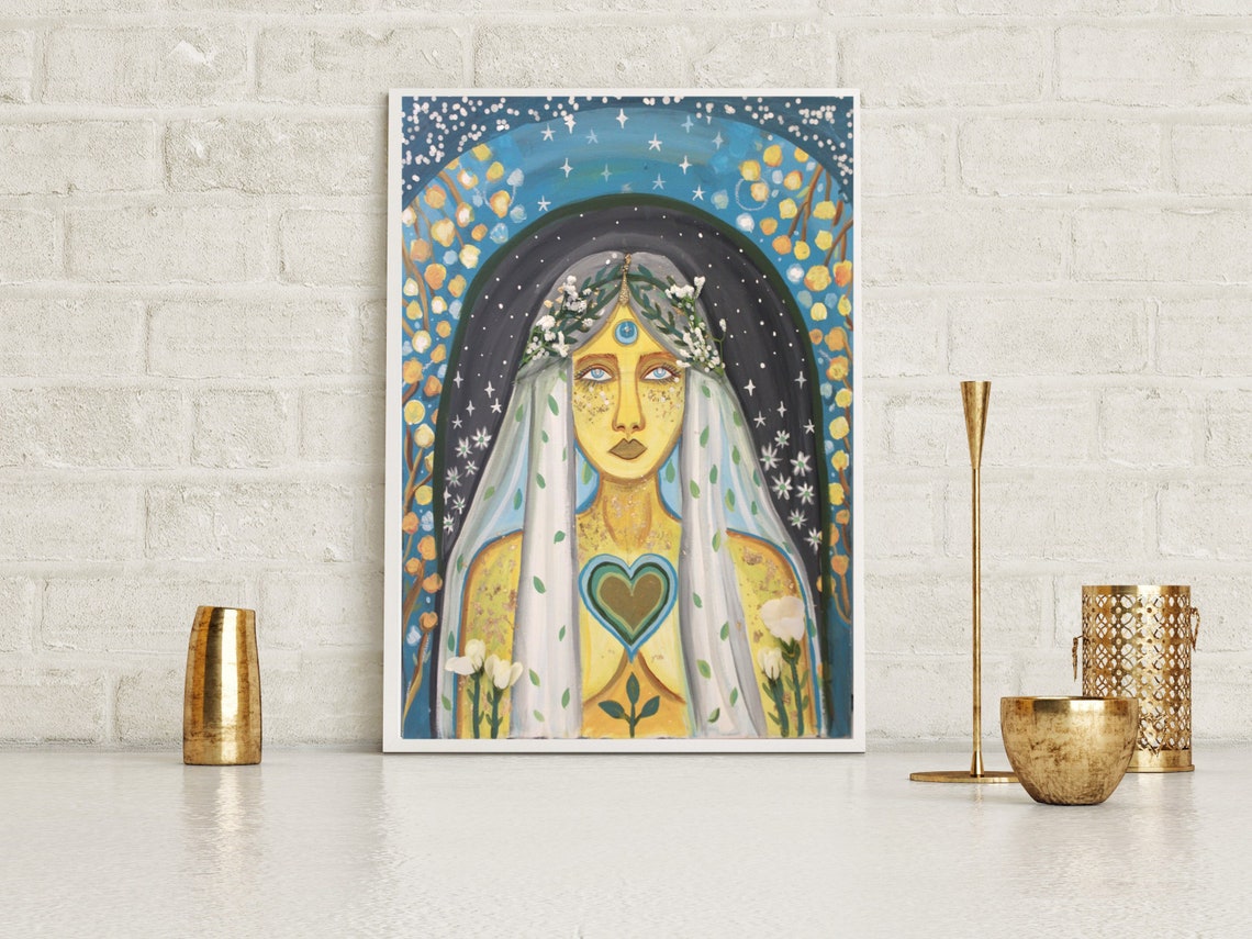 Golden Heart Goddess Art Goddess Print Goddess Painting - Etsy Canada