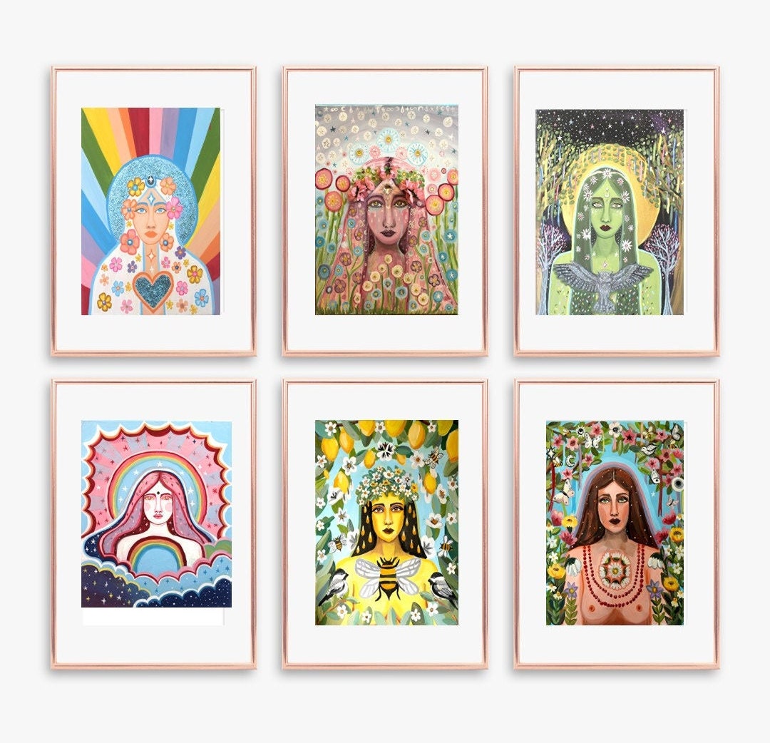 Golden Heart Goddess Art Goddess Print Goddess Painting - Etsy Canada