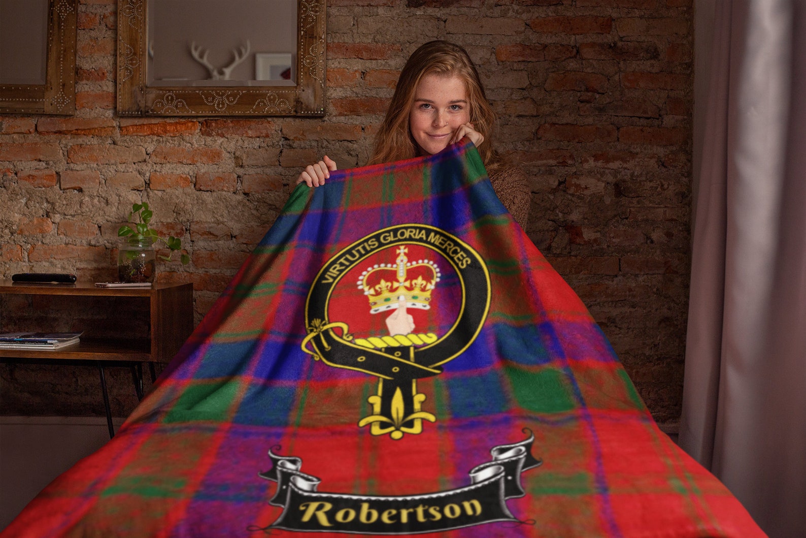 Robertson Scottish Clan Fleece Plaid Tartan Customizable | Etsy