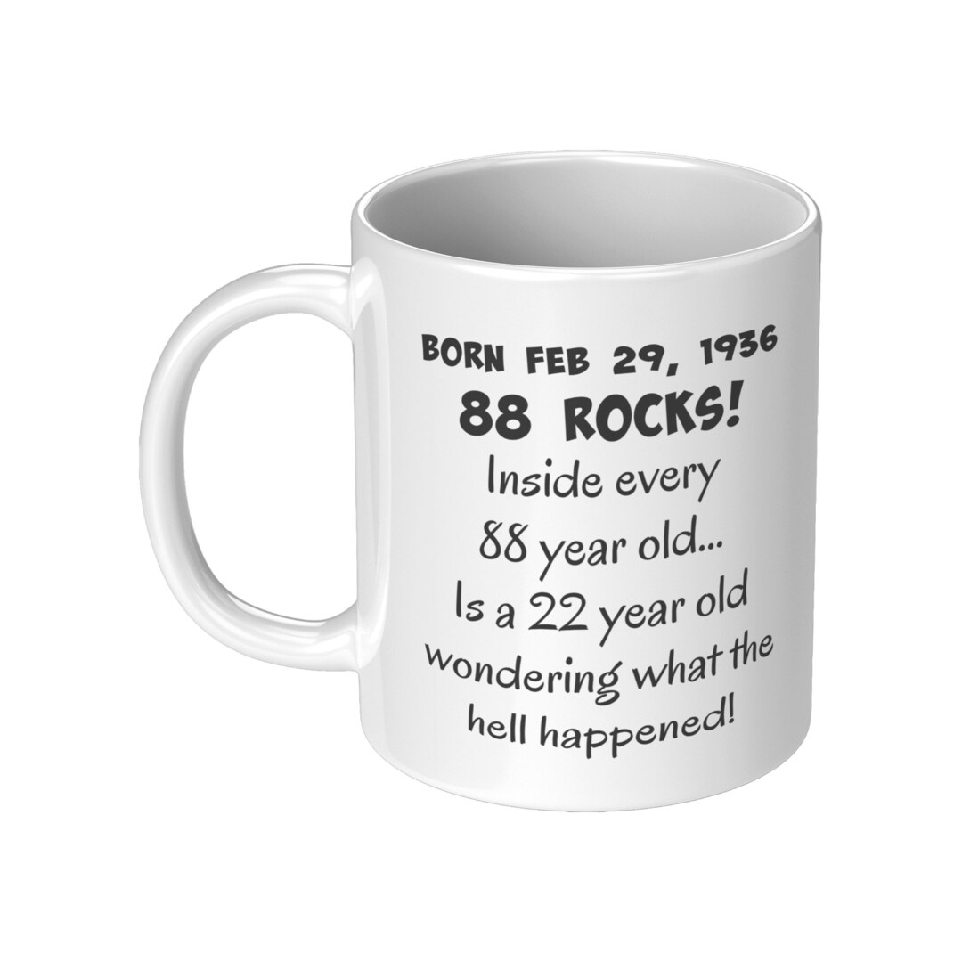 Born Leap Year 1936, 88 Year Old Birthday Mug, 88th Birthday Mug, Leap Year Birthday Mug, Born ...