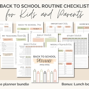 Printable Back to School Checklist for Kids | 2023-2024 School Planner ...