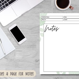 Substitute Teacher Note Printable for Middle School & High School | Sub ...