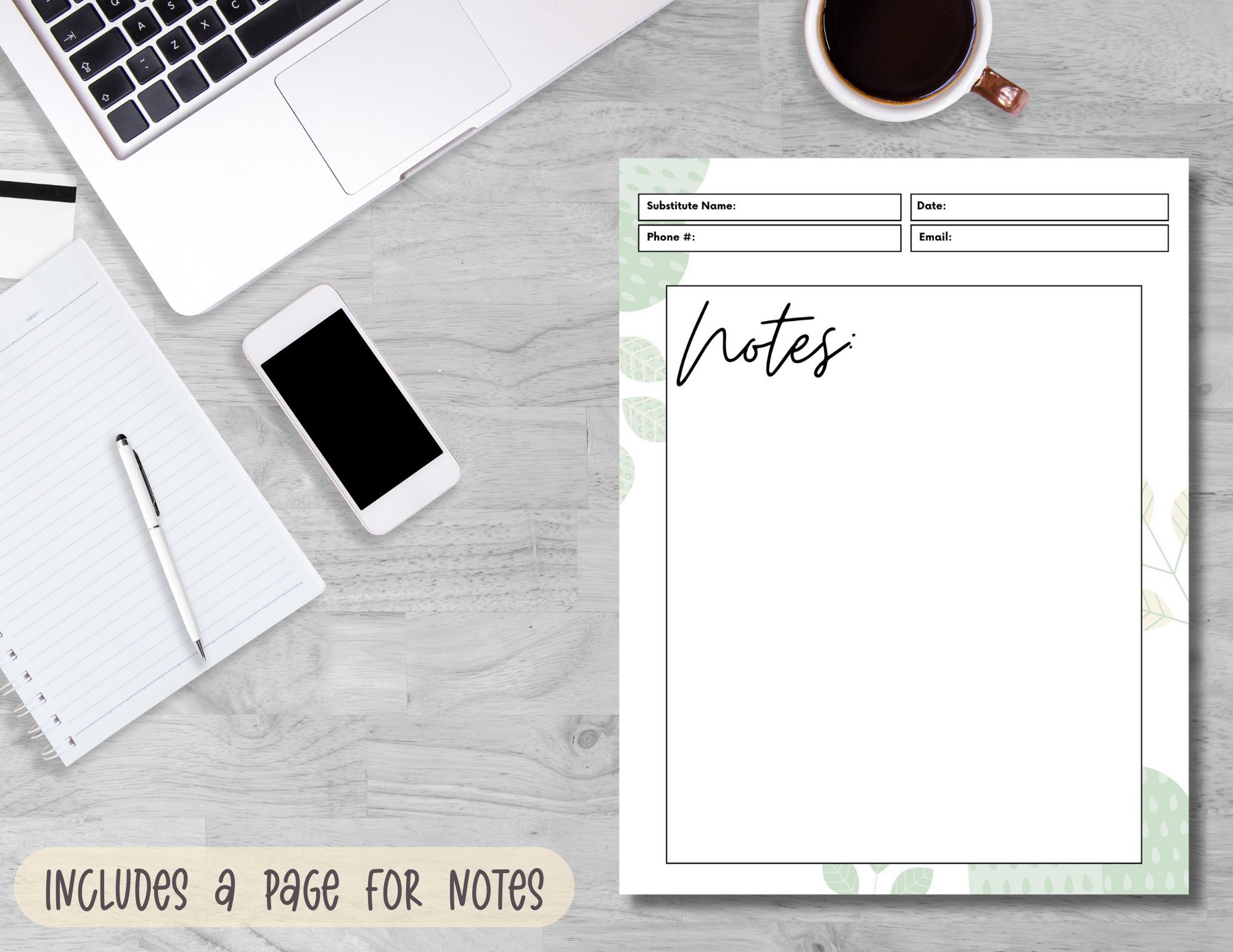 Substitute Teacher Note Printable for Middle School & High School | Sub ...