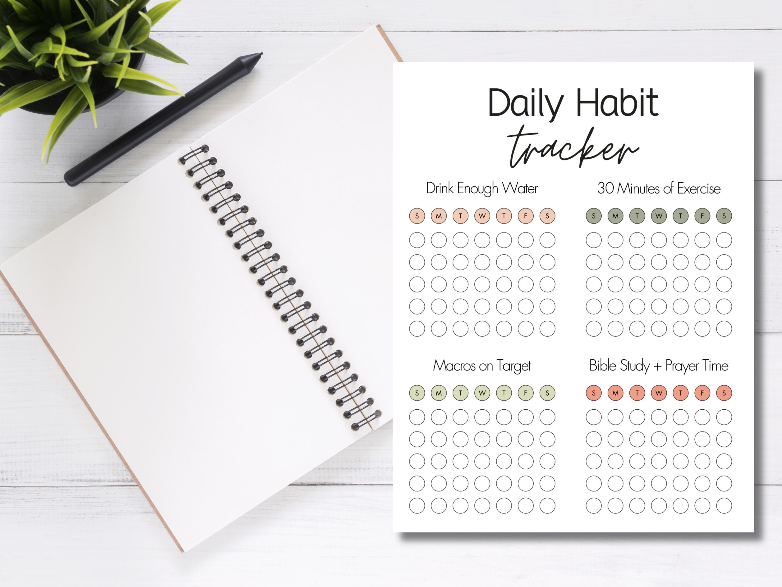 Daily Habit Tracker Printable | Goal Tracker Checklist - Etsy