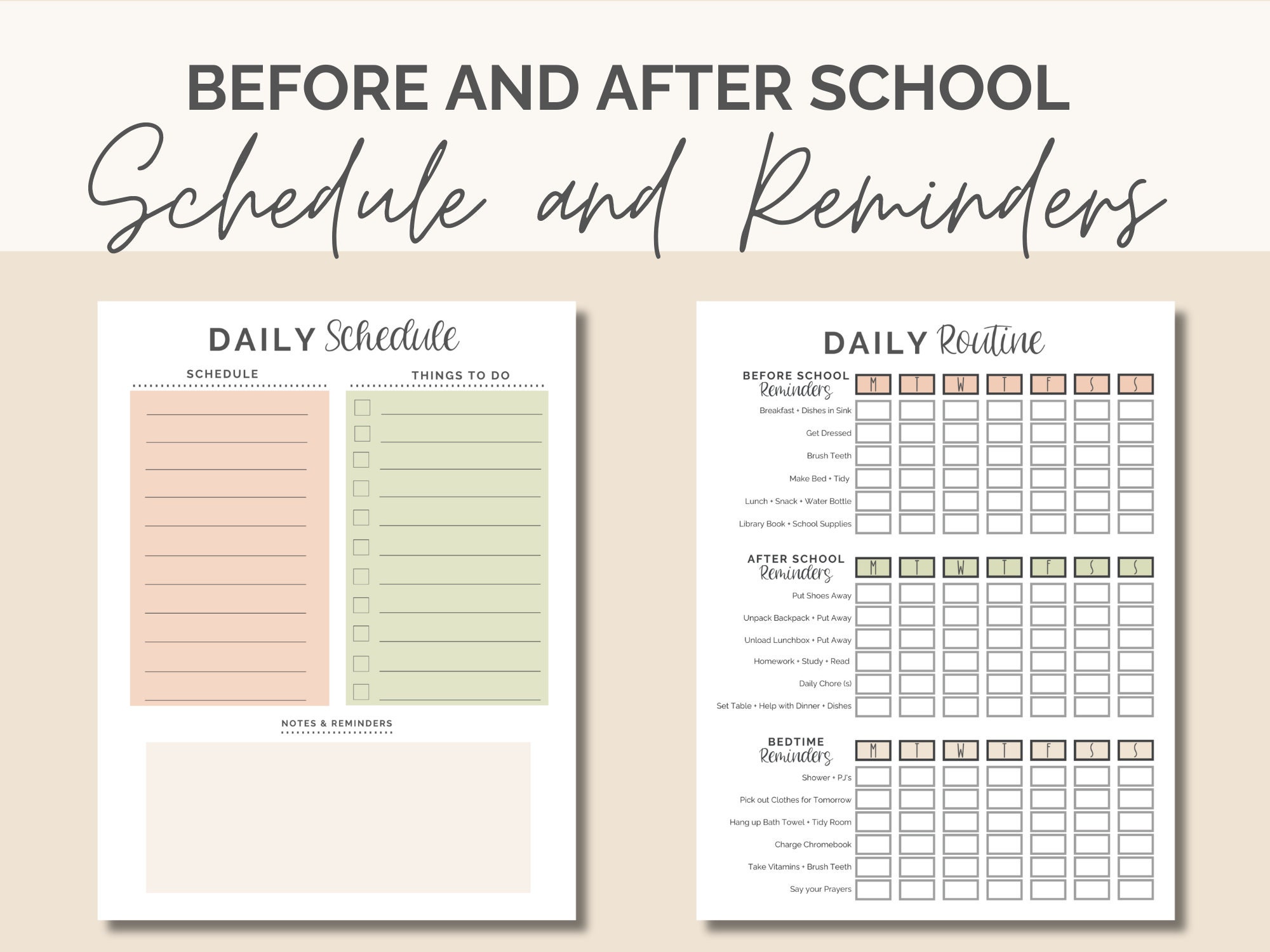 Printable Back to School Checklist for Kids | 2023-2024 School Planner ...