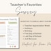 Teachers Favorites Survey Printable | Teachers Favorites Form ...