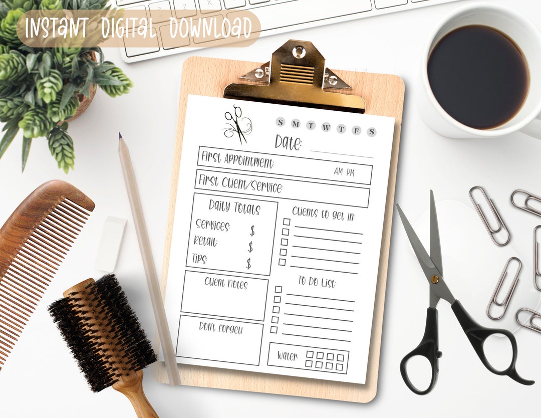 Salon Daily Task List Printable | for Busy Hair Stylists / Nail ...
