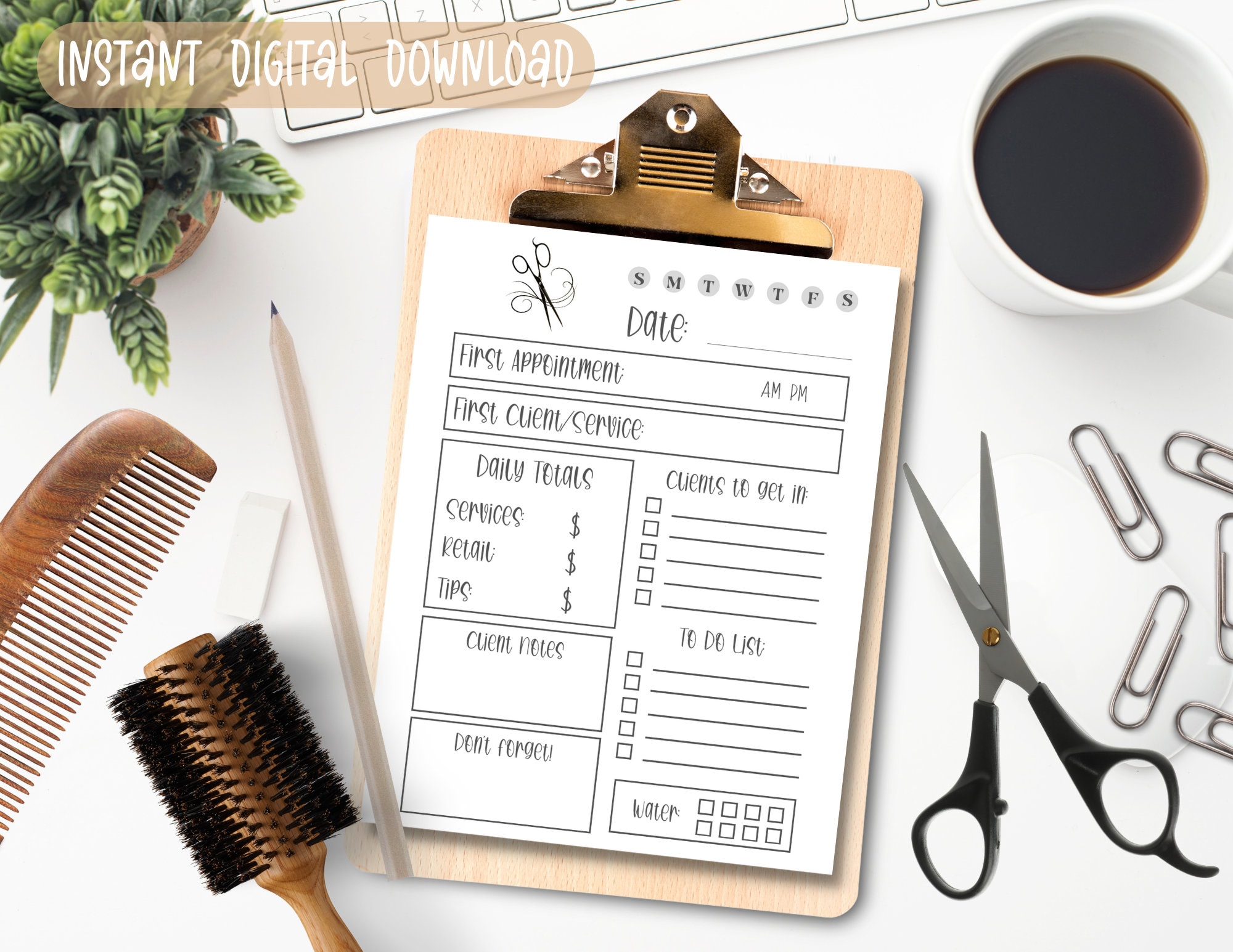 Salon Daily Task List Printable | for Busy Hair Stylists / Nail ...