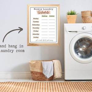 Weekly Laundry Schedule Printable | Family Laundry Plan | Weekly ...