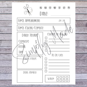 Salon Daily Task List Printable | for Busy Hair Stylists / Nail ...