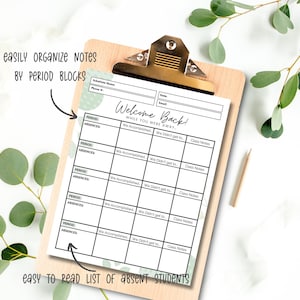 Substitute Teacher Note Printable for Middle School & High School | Sub ...