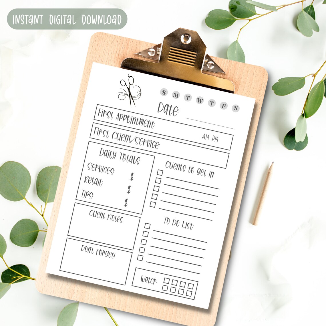 Salon Daily Task List Printable | for Busy Hair Stylists / Nail ...