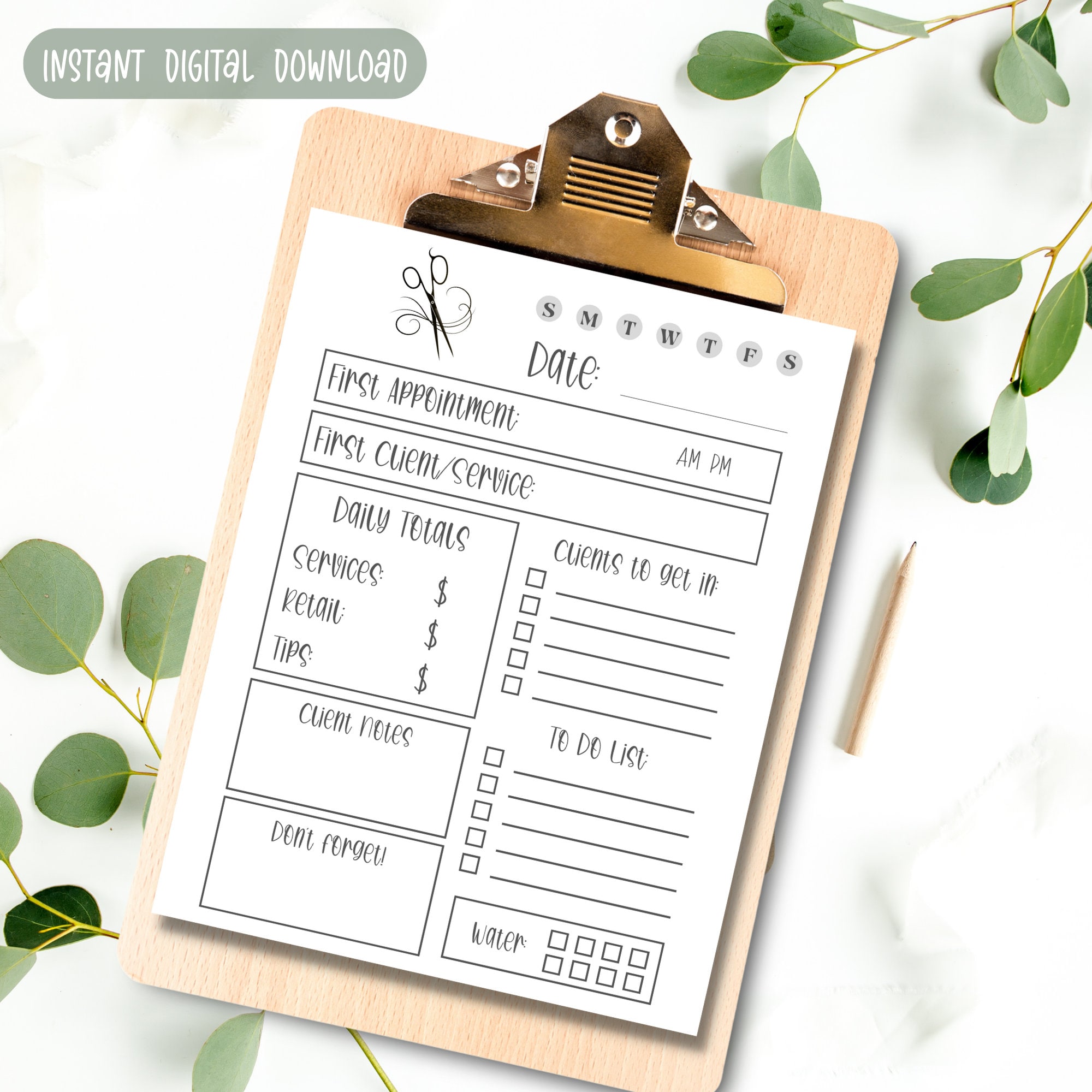 Salon Daily Task List Printable | for Busy Hair Stylists / Nail ...