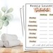 Weekly Laundry Schedule Printable Family Laundry Plan Weekly Laundry ...