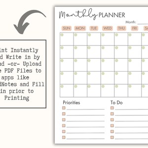 Daily Weekly Monthly Productivity Planner Printable Bundle | Fillable ...