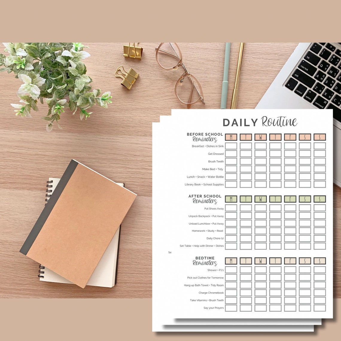 Before and After School Checklist for Kids Printable | Kids Chore Chart ...