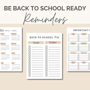 Printable Back to School Checklist for Kids | 2023-2024 School Planner ...