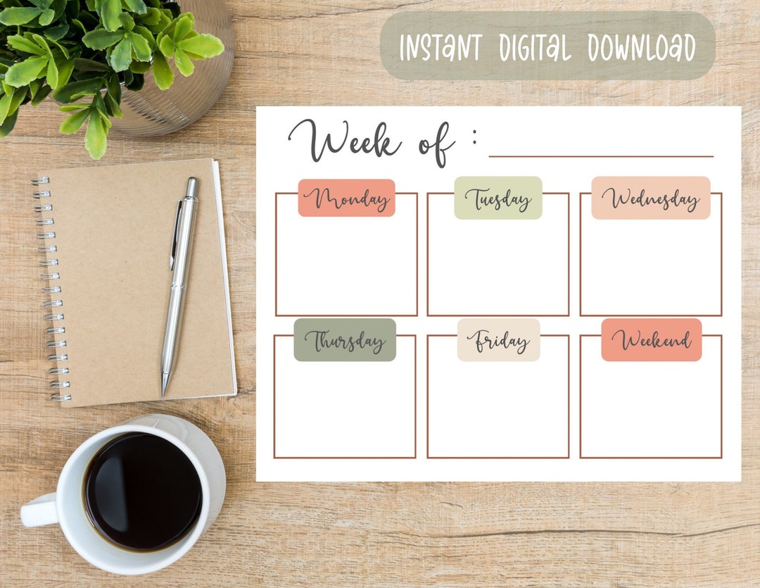 Printable Weekly to Do List | Weekly Planner - Etsy