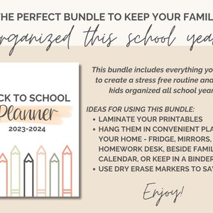 Printable Back to School Checklist for Kids | 2023-2024 School Planner ...