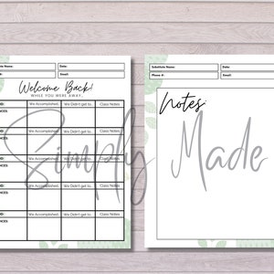 Substitute Teacher Note Printable for Middle School & High School | Sub ...