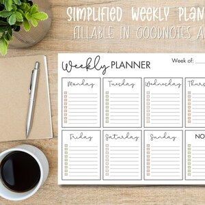 Daily Weekly Monthly Productivity Planner Printable Bundle | Fillable ...