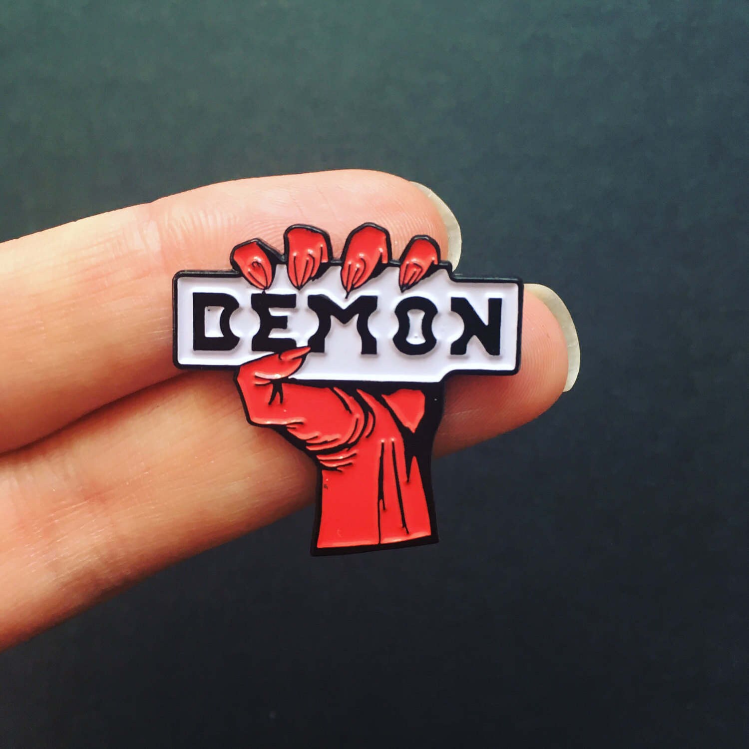 Demon Enamel Pin With Matching Greetings Card - a Surprising Punk ...