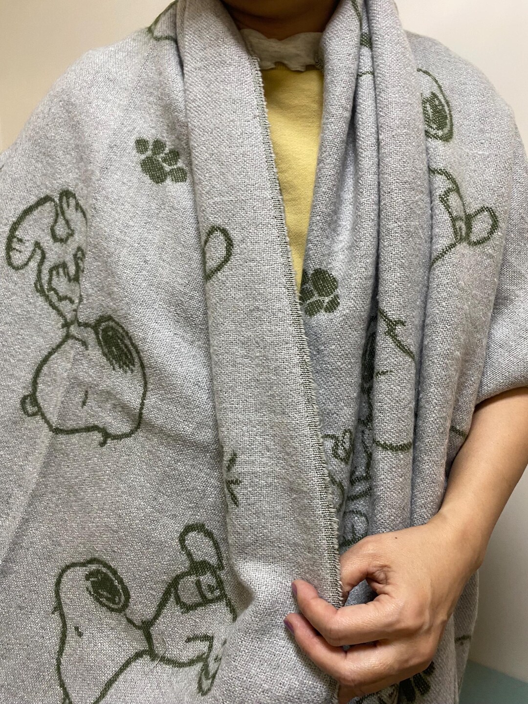 Peanuts Characters Snoopy Polyester Scarf / Cape Mint Green Colour - Etsy