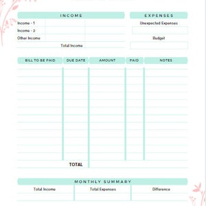 Floral Budget Binder Printables - Etsy